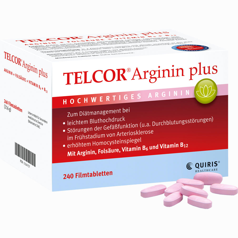 Telcor Arginin Plus Filmtabletten » Informationen und Inhaltsstoffe